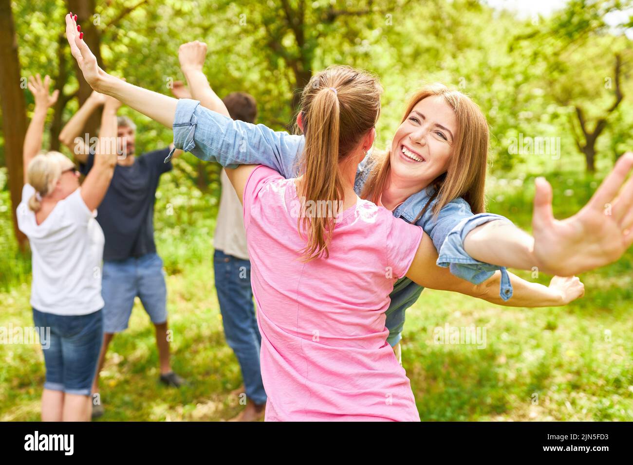 Team hug victory hi-res stock photography and images - Alamy