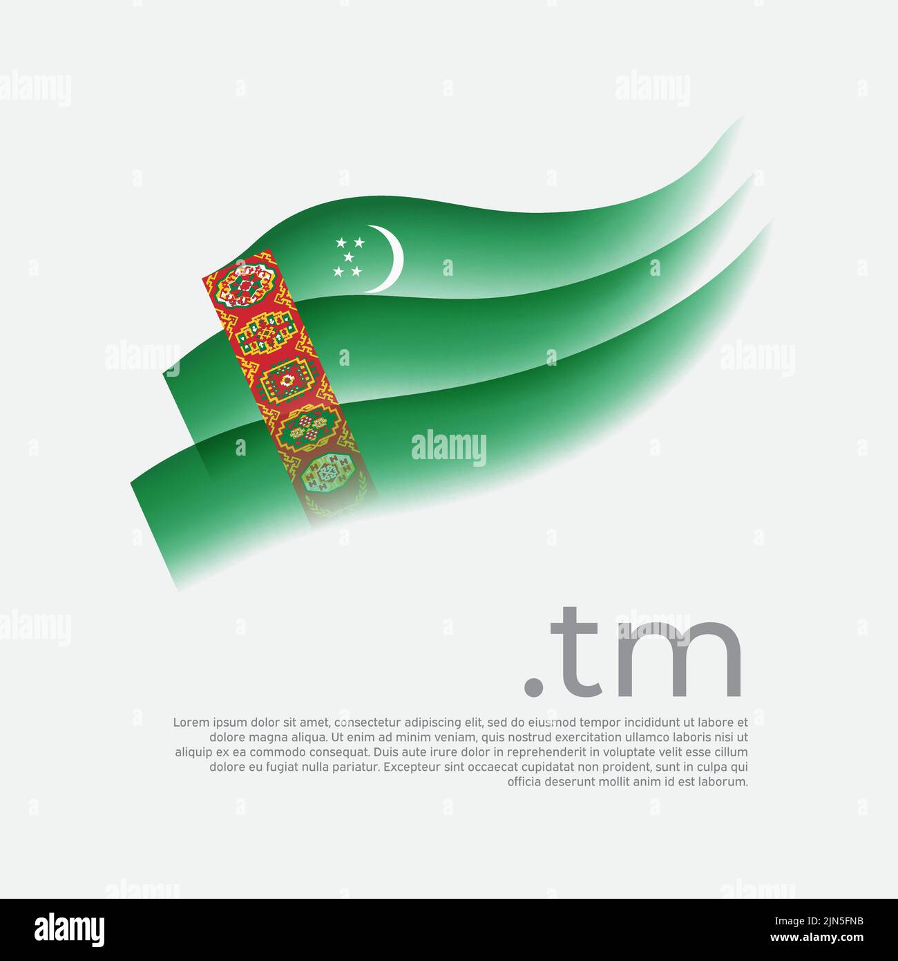 Turkmenistan Flag Watercolor Vector Stylized Design National Poster On
