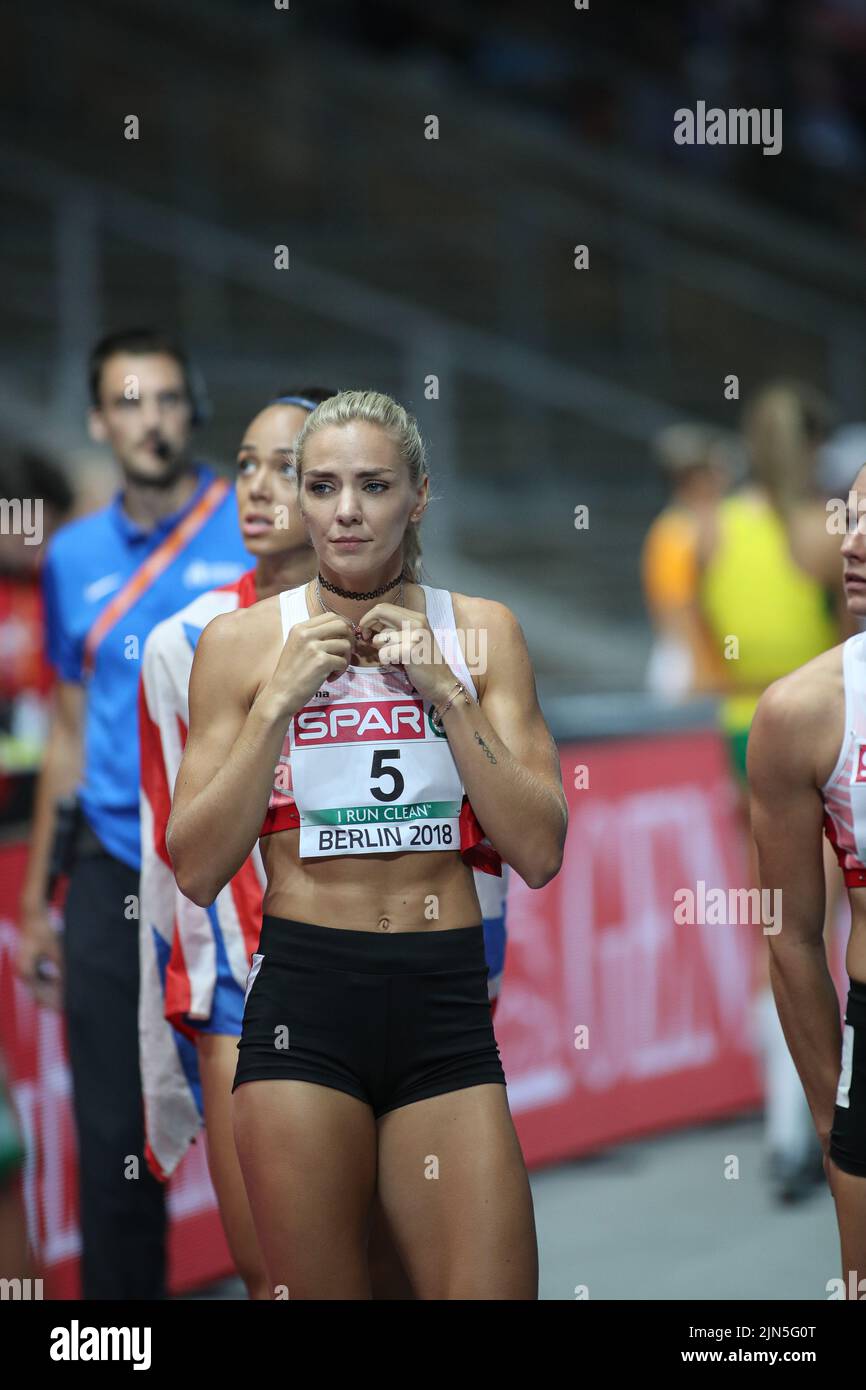 Ivona Dadic participating in the 800 meters in the Heptathlon at the ...