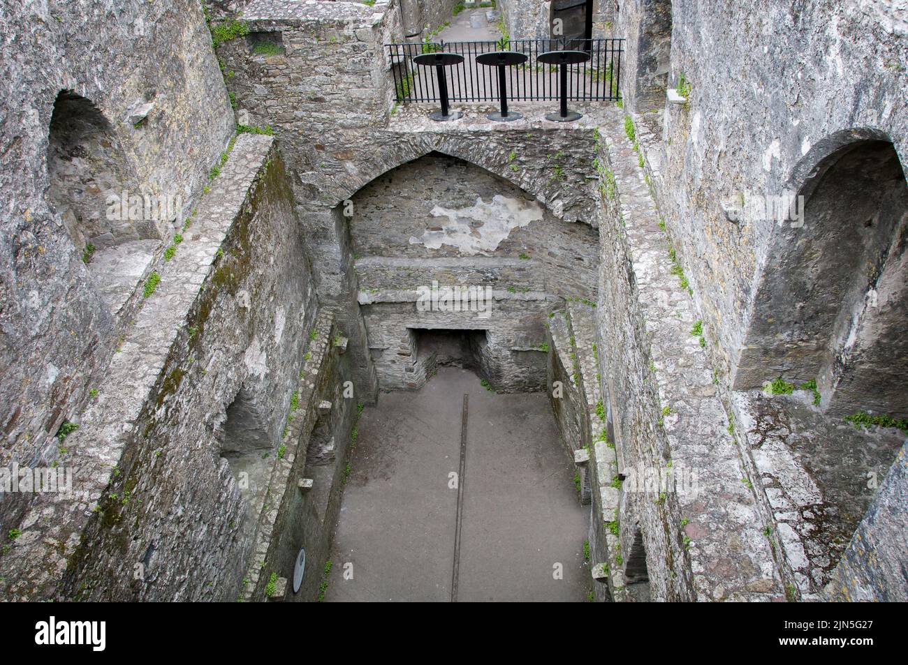 BLARNEY, IRELAND. JUNE 13, 2022. Interior view of the destroyed Blarney ...