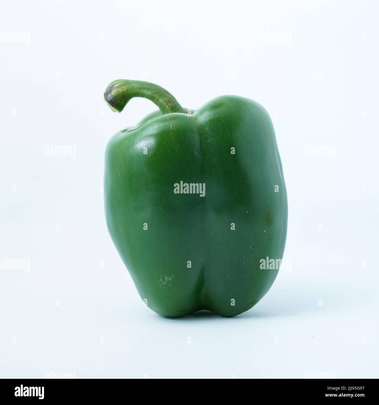 Organic Green bell pepper isolated on white background, clipping path ...