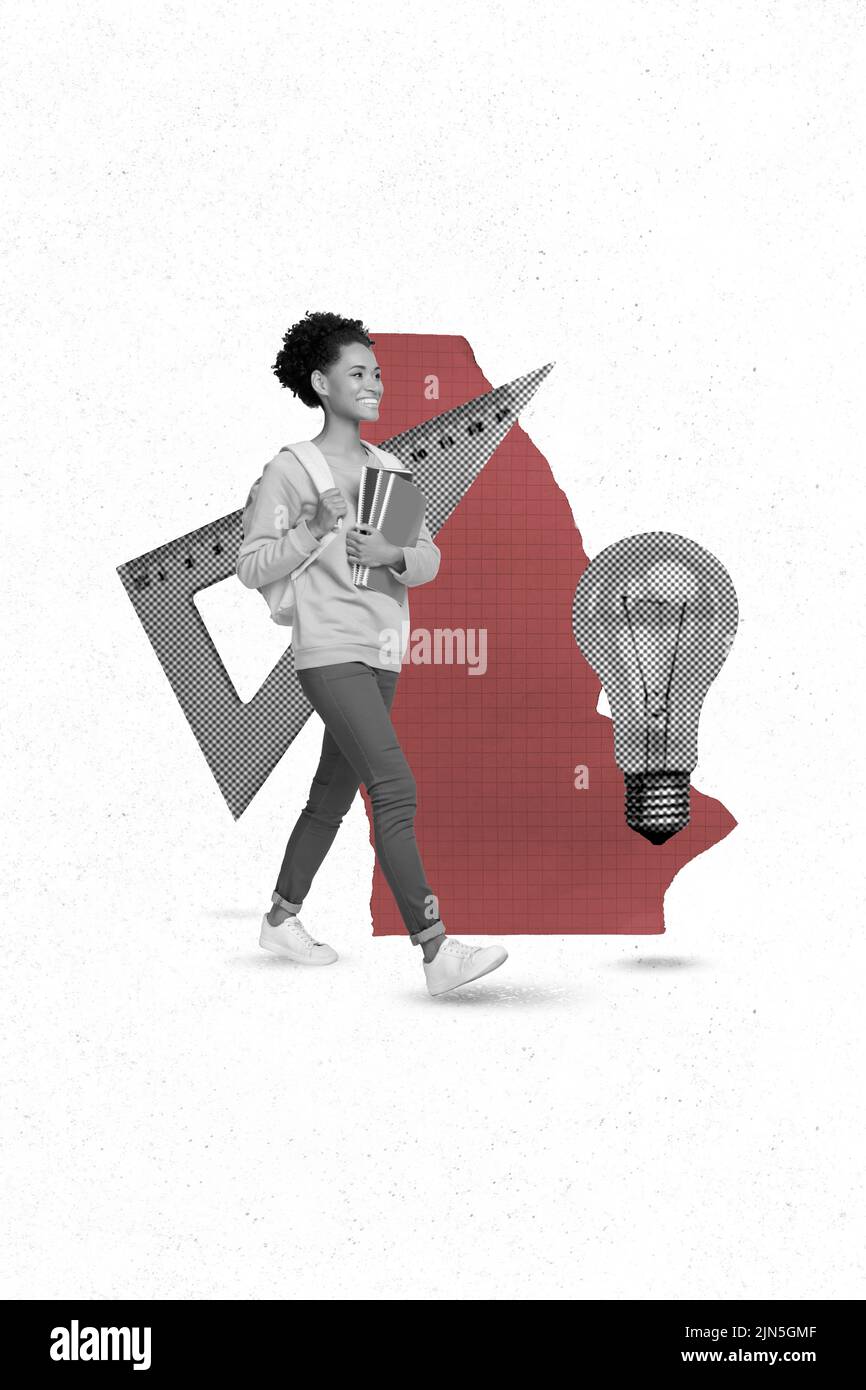 3d retro abstract creative artwork template collage of confident ...