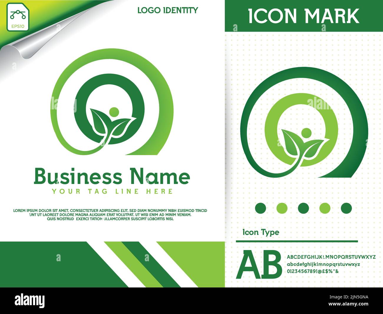 Natural letter o with leaf colorful logo template Stock Vector Image ...