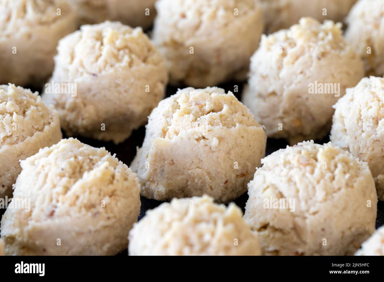 Sweet cookies. Freshly baked cookies in a tray. close up Stock Photo ...