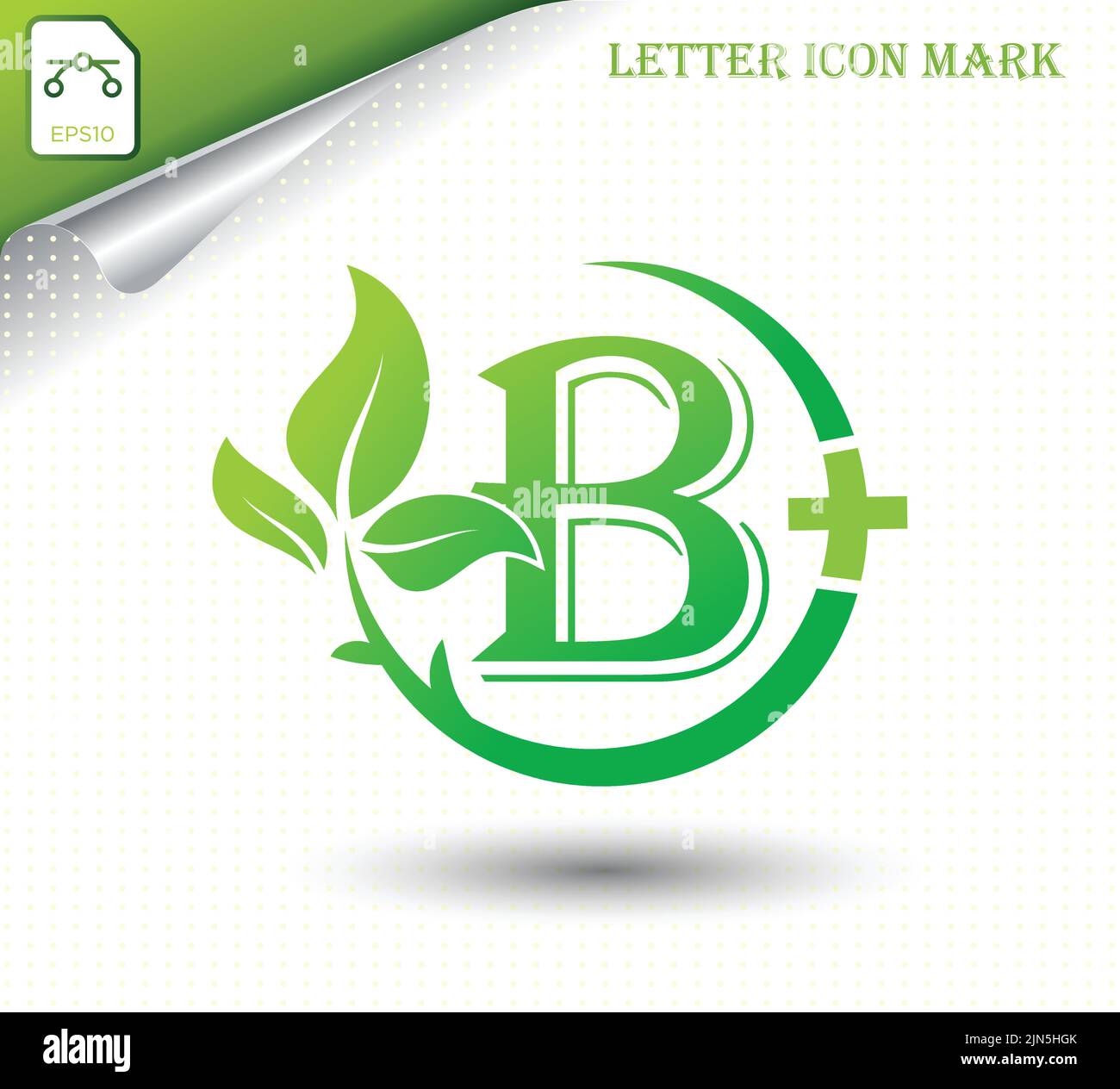 letter B with green leaf vector template Stock Vector Image & Art - Alamy