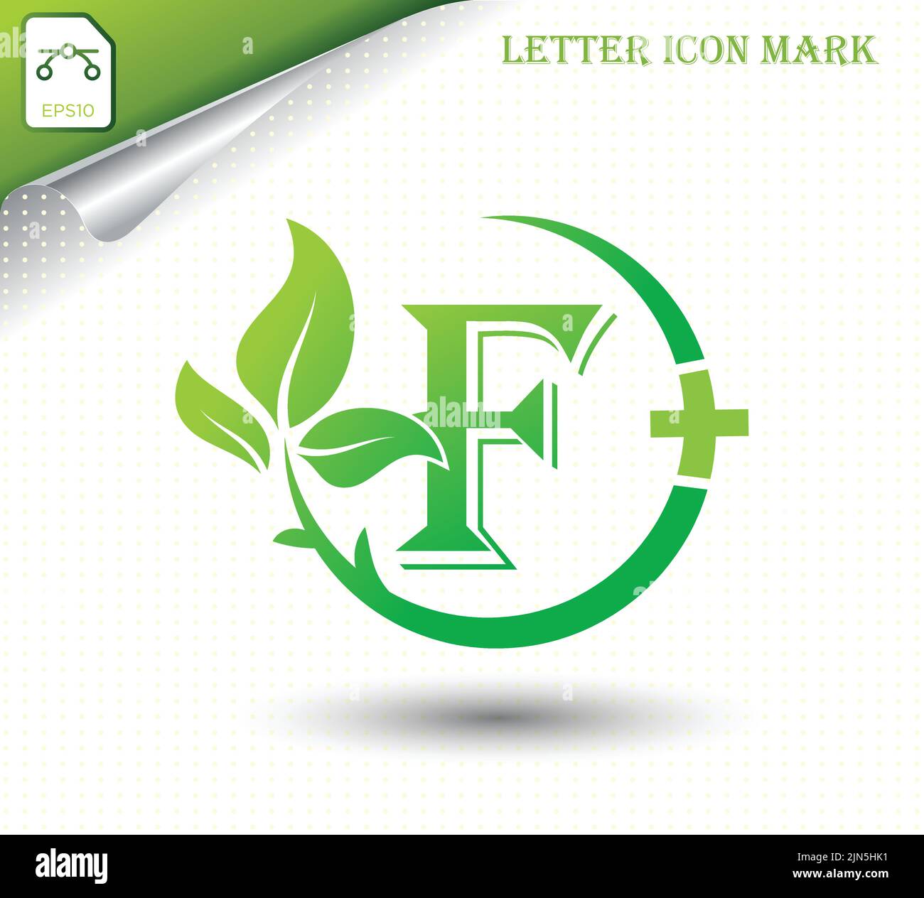 letter F with green leaf vector template Stock Vector Image & Art - Alamy