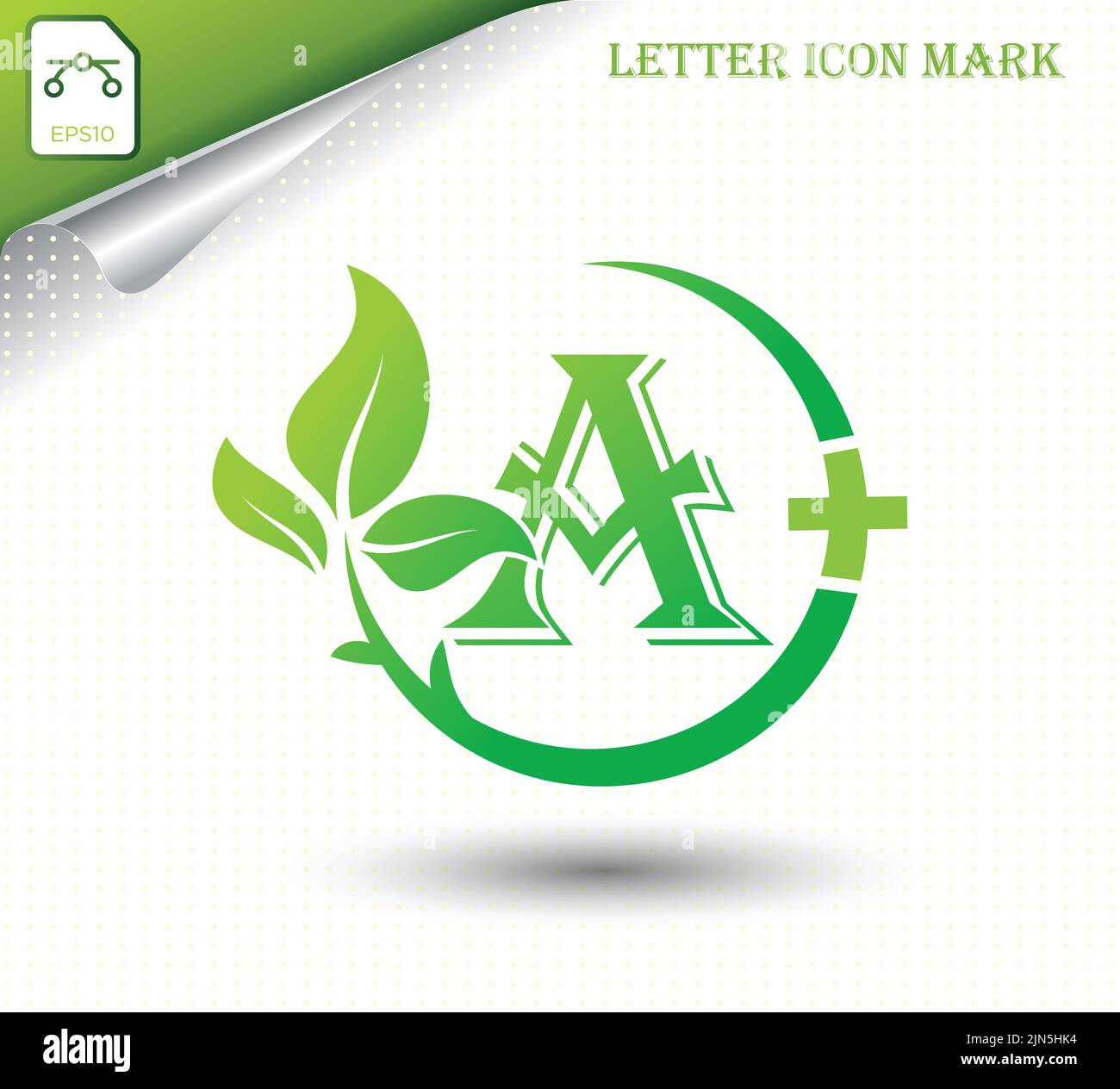 letter A with green leaf vector template Stock Vector Image & Art - Alamy