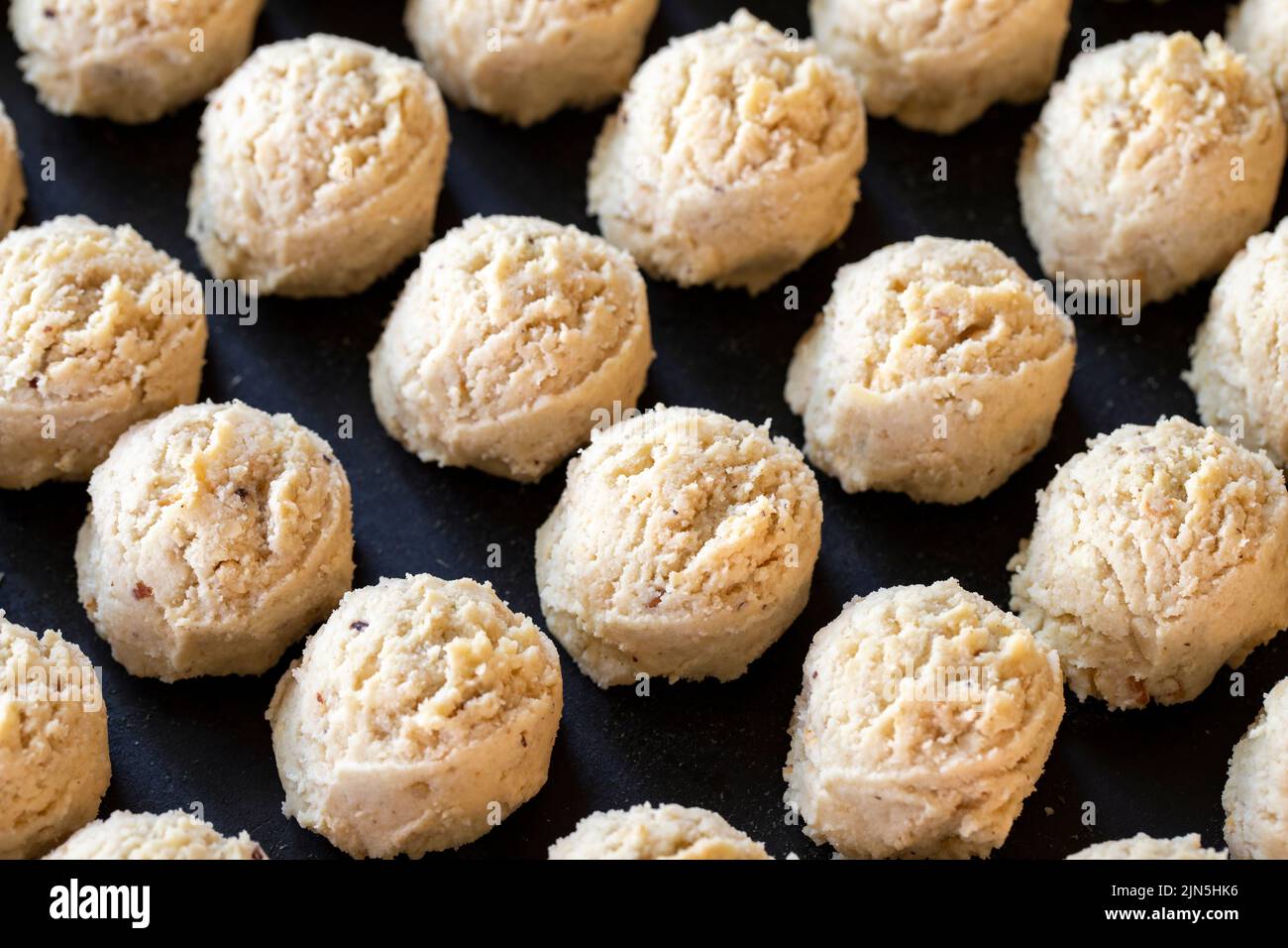 Sweet cookies. Freshly baked cookies in a tray. close up Stock Photo ...