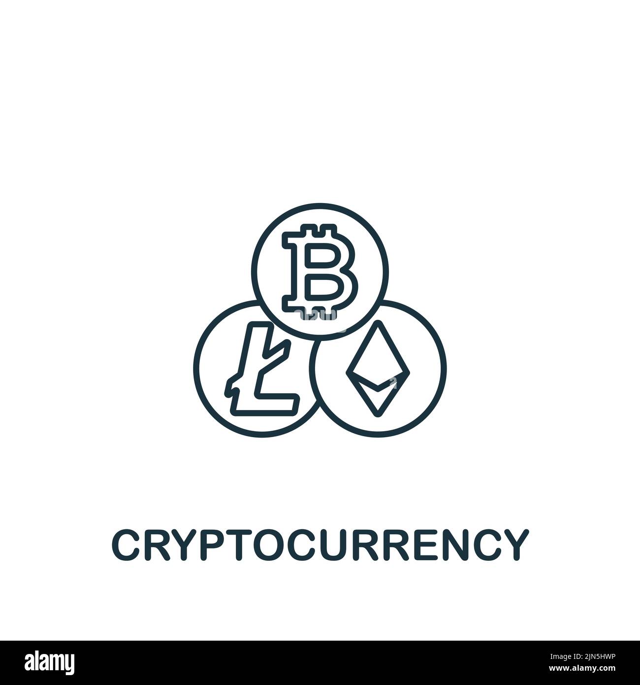 Cryptocurrency icon. Monochrome simple Cryptocurrency icon for ...