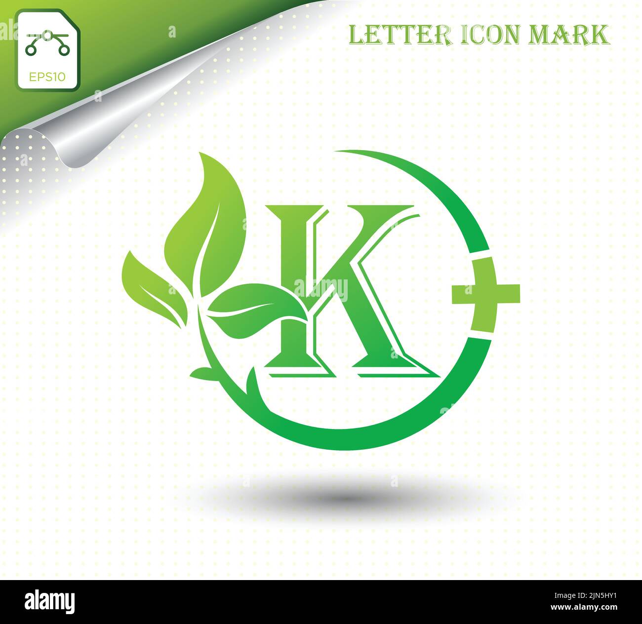 letter K with green leaf vector template Stock Vector Image & Art - Alamy