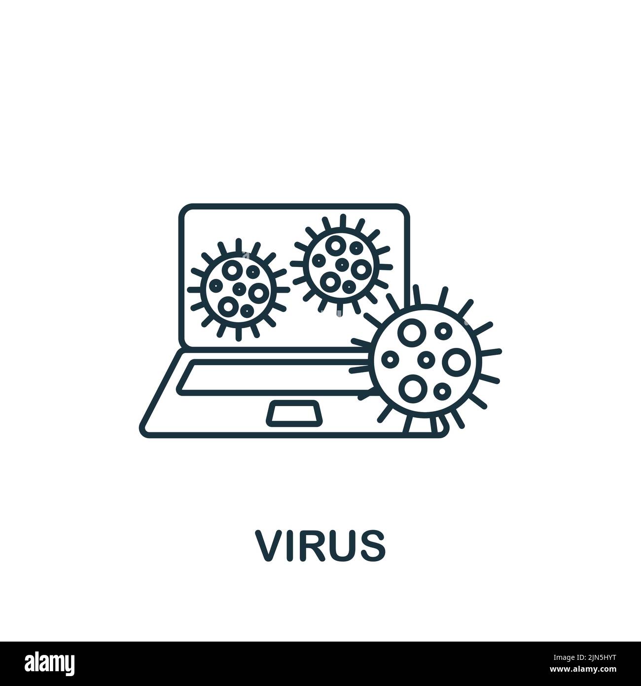 Virus icon. Monochrome simple Cybercrime icon for templates, web design ...