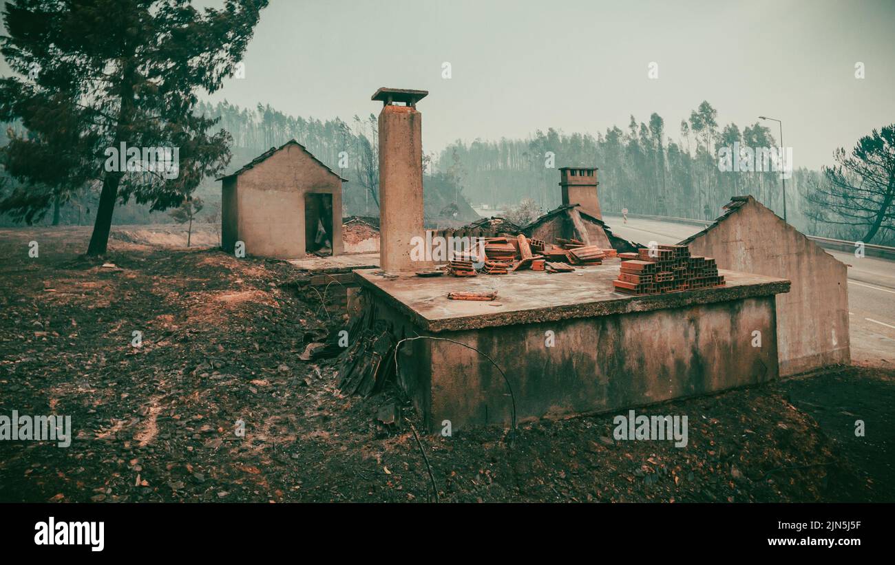 The Pedrogao Grande area in Portugal after wildfires Stock Photo - Alamy