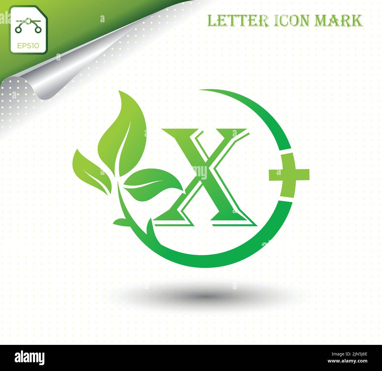 letter X with green leaf vector template Stock Vector Image & Art - Alamy