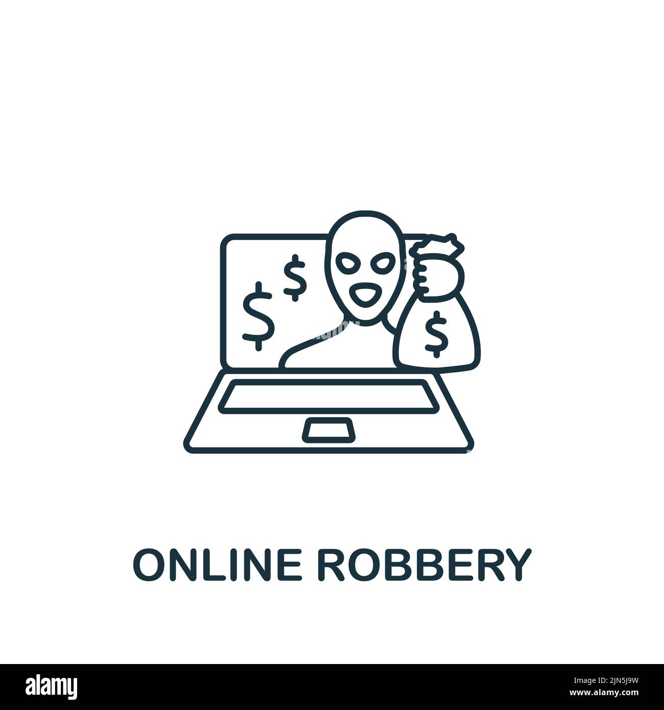 Online Robbery icon. Monochrome simple Cybercrime icon for templates ...