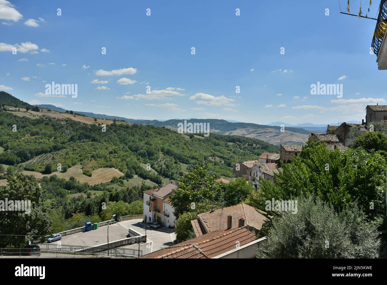 The roofs of the old houses of Zungoli, one of the most beautiful ...