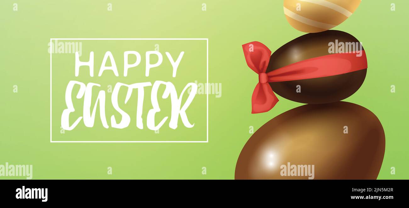 Happy Easter Day greetings background illustration. Colorful chocolate ...