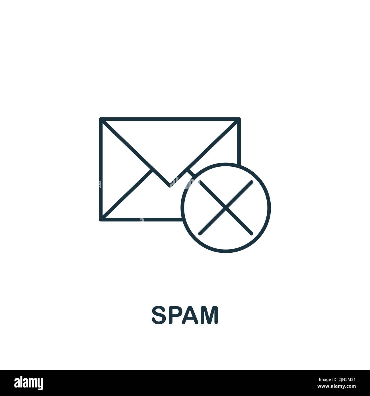 Spam icon. Monochrome simple Cybercrime icon for templates, web design ...