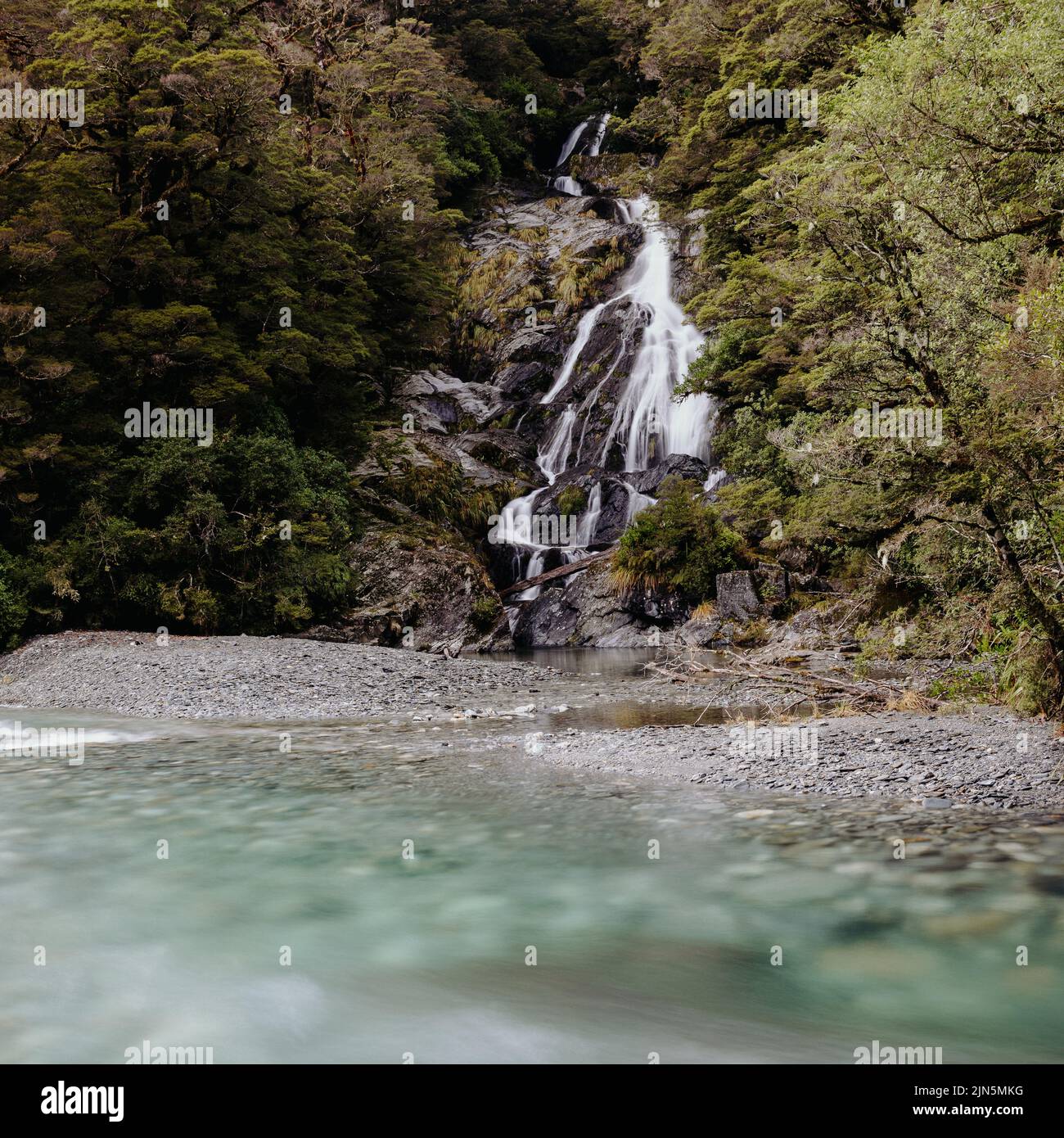Fantail Falls, Mt Aspiring National Park, New Zealand Stock Photo - Alamy