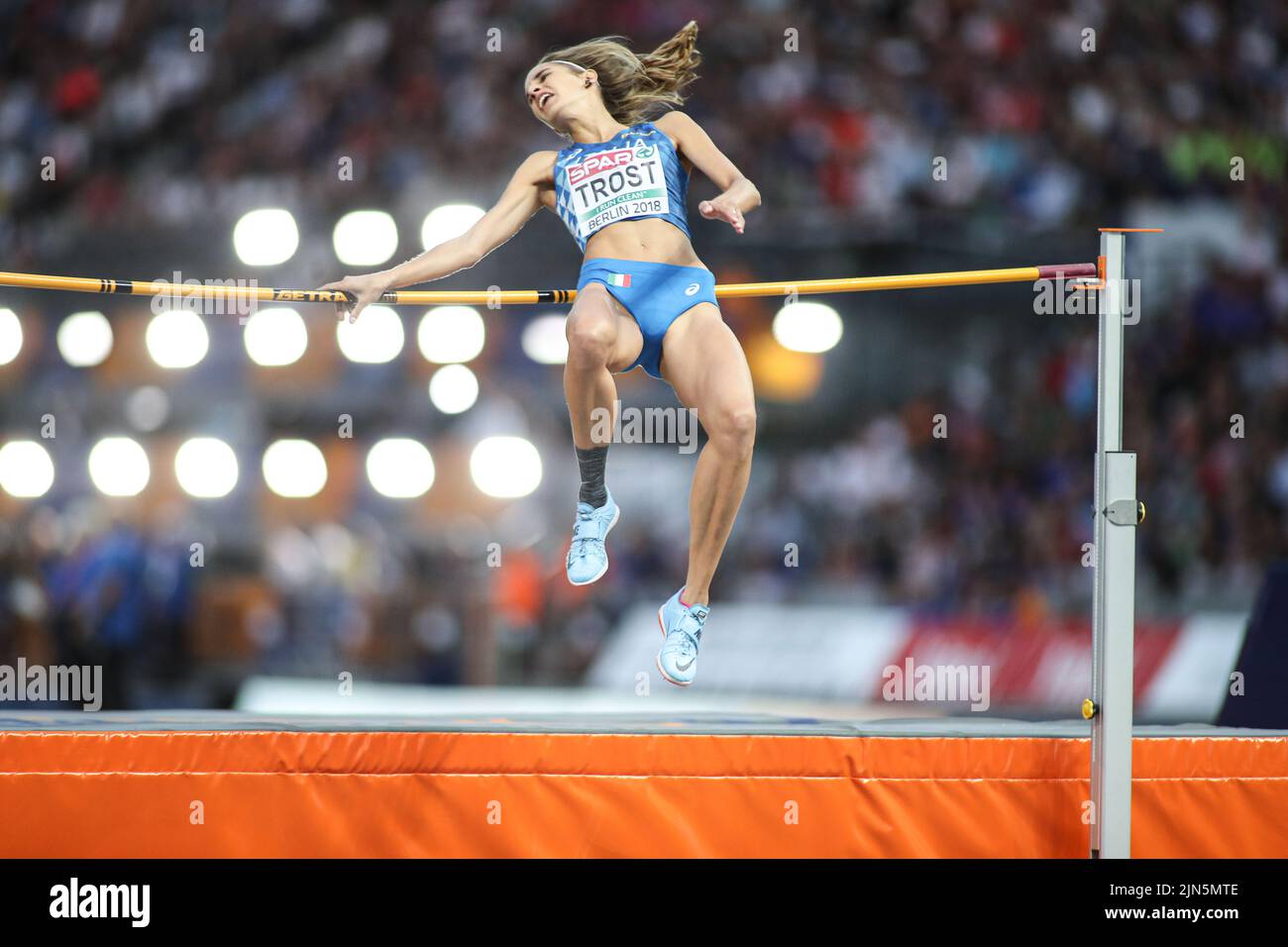 Alessia Trost participating in the high jump at the European Athletics ...