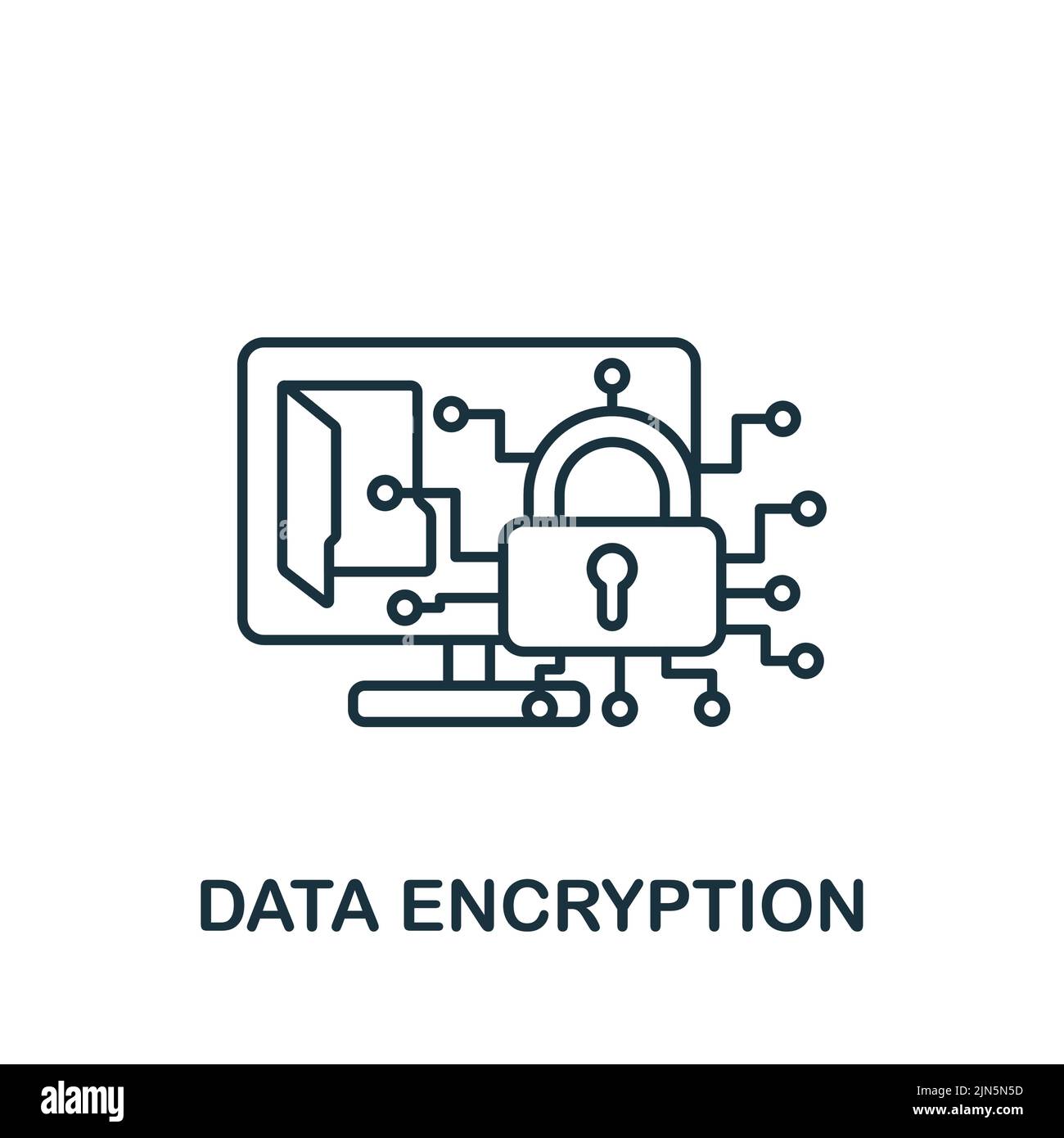 Data Encryption icon. Monochrome simple Cybercrime icon for templates ...