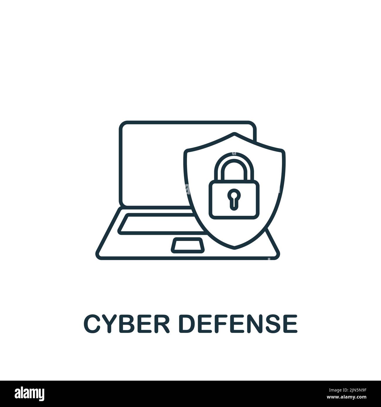 Cyber Defense icon. Monochrome simple Cybercrime icon for templates ...