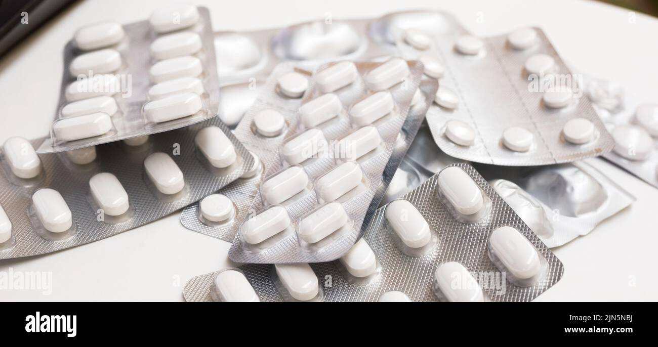 new medical pills in packages for the treatment of diseases Stock Photo ...