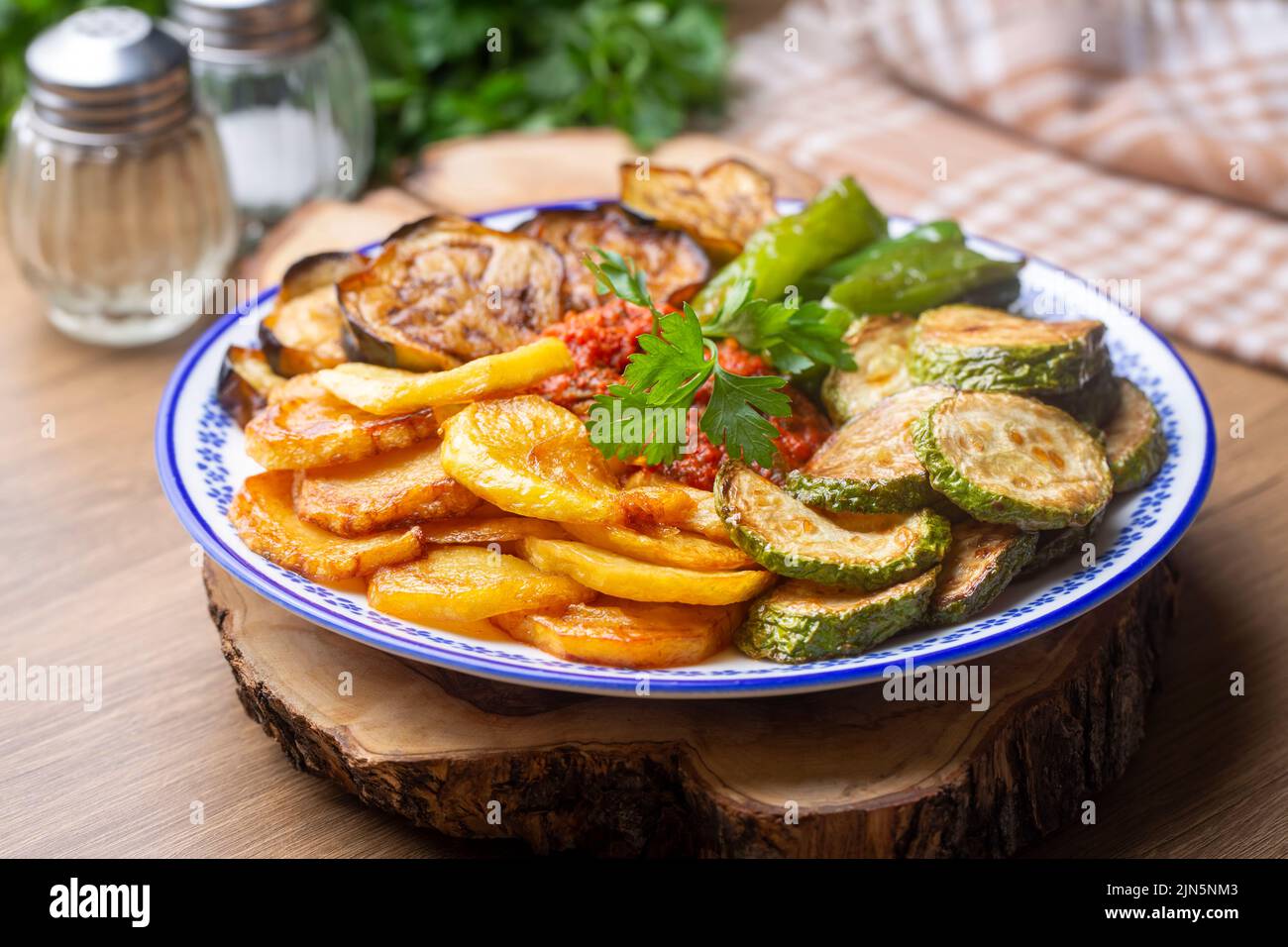 Turkish style mixed vegetable fried (Karisik Kizartma Stock Photo - Alamy