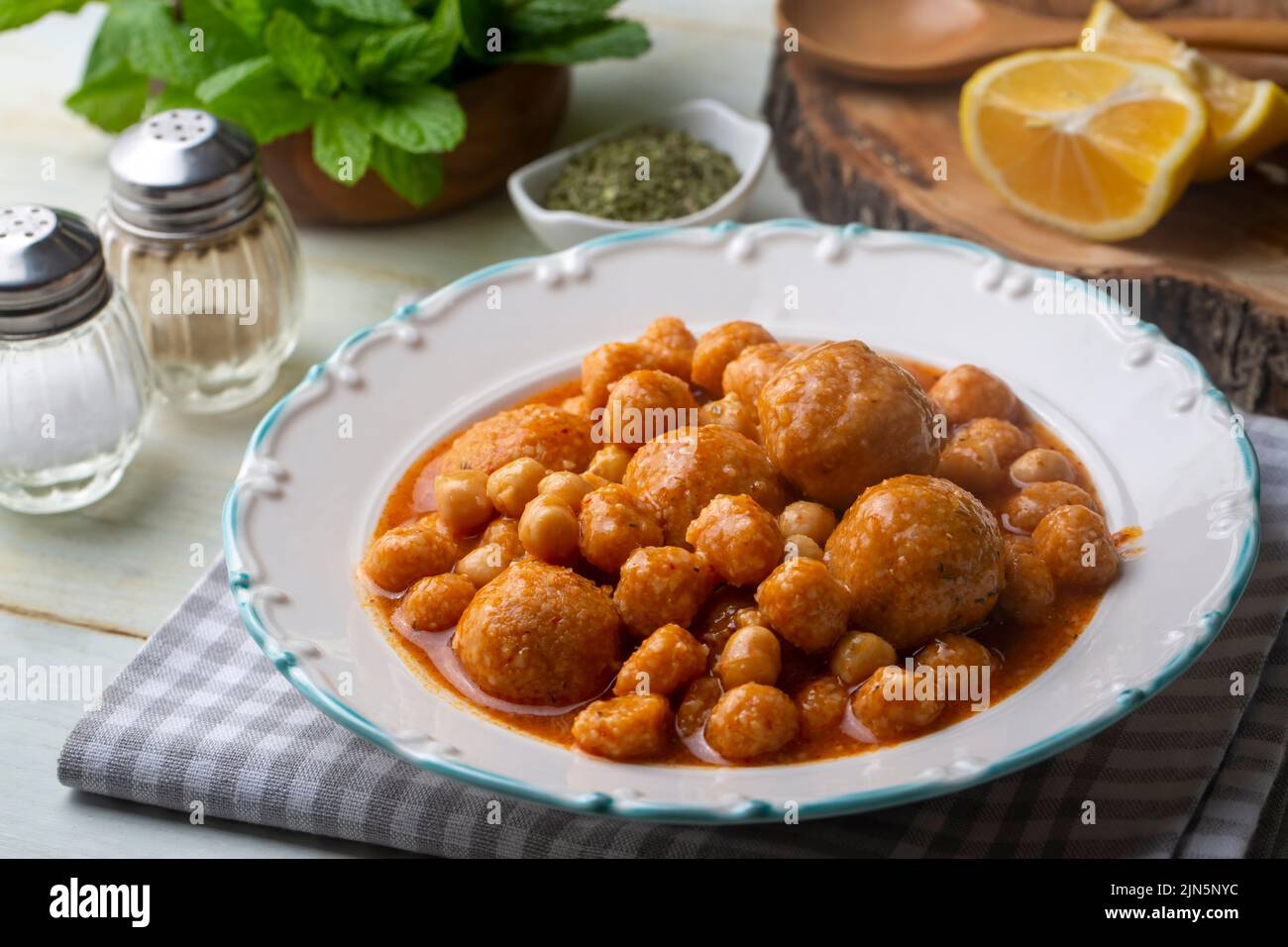 Traditional delicious Turkish foods; Bulgur soup (Turkish name; Anali ...