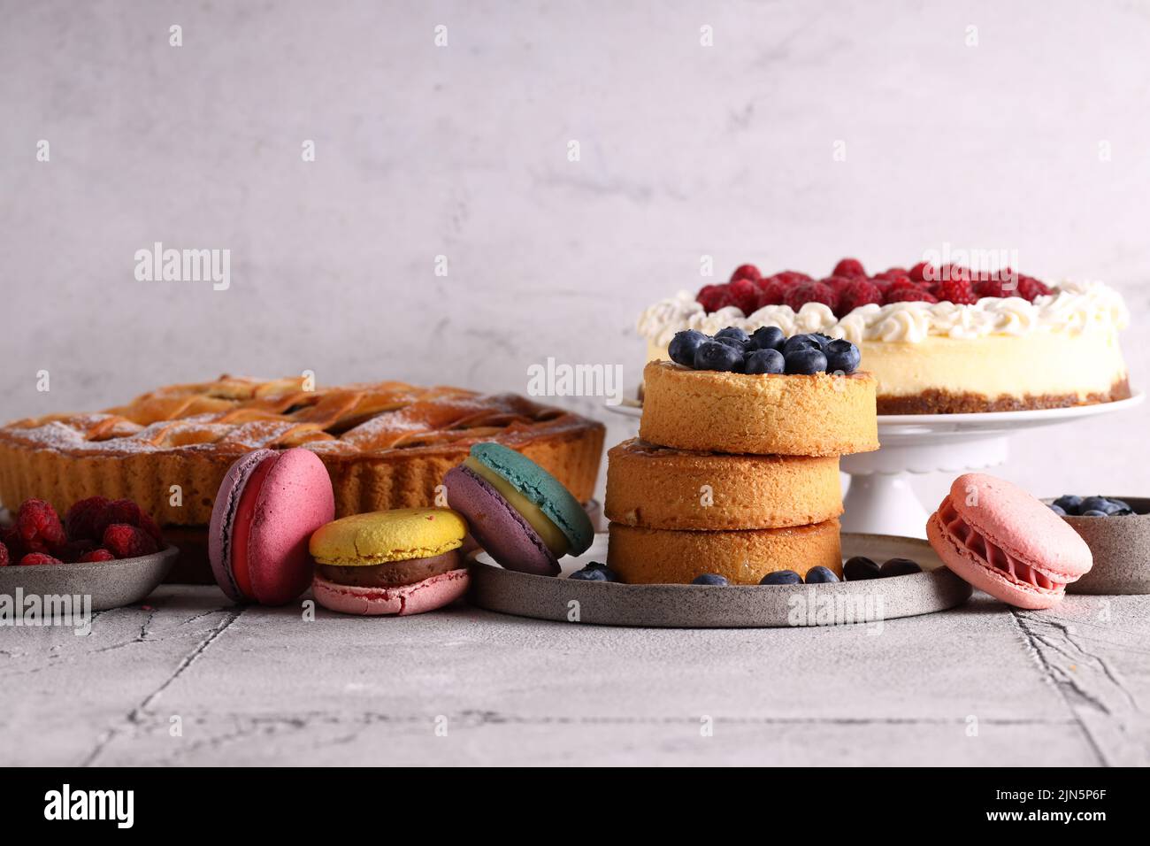 assorted fresh dessert pastries pie cake Stock Photo - Alamy