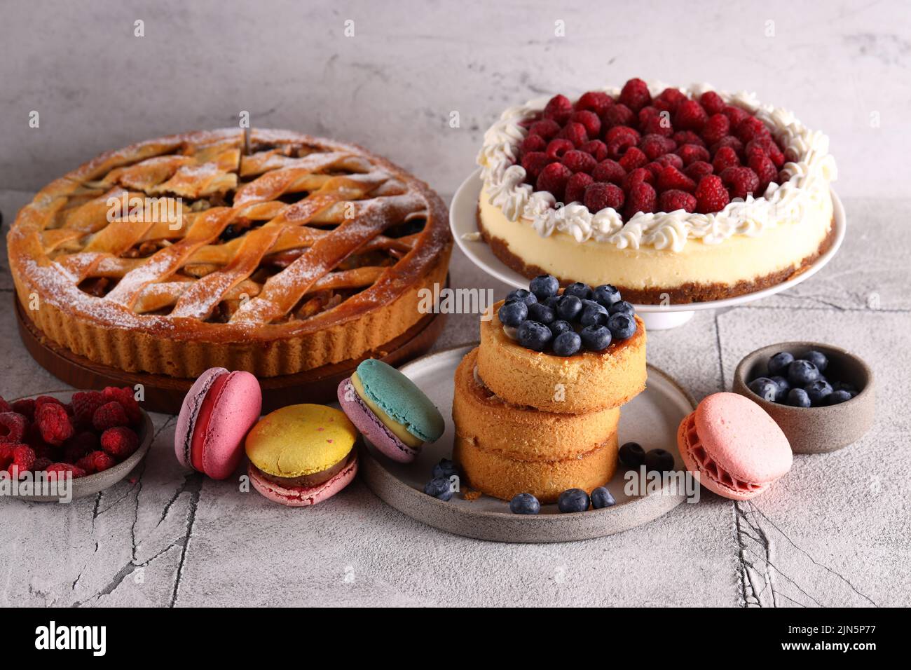 assorted fresh dessert pastries pie cake Stock Photo - Alamy