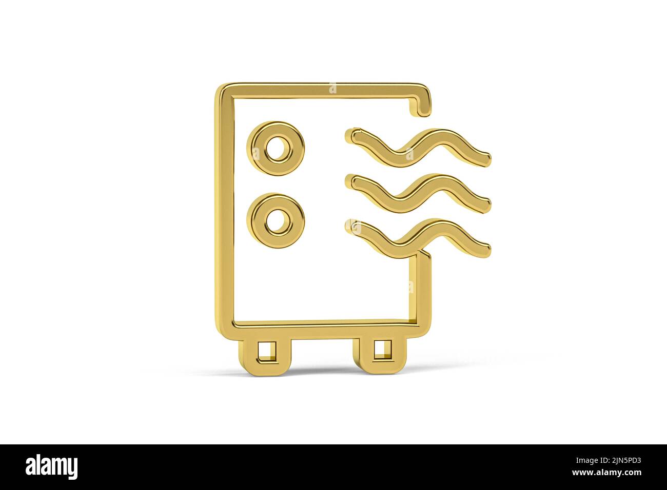 Golden 3d air conditioning icon isolated on white background - 3d ...