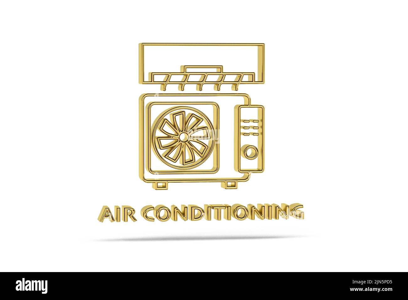 Golden 3d air conditioning icon isolated on white background - 3d ...