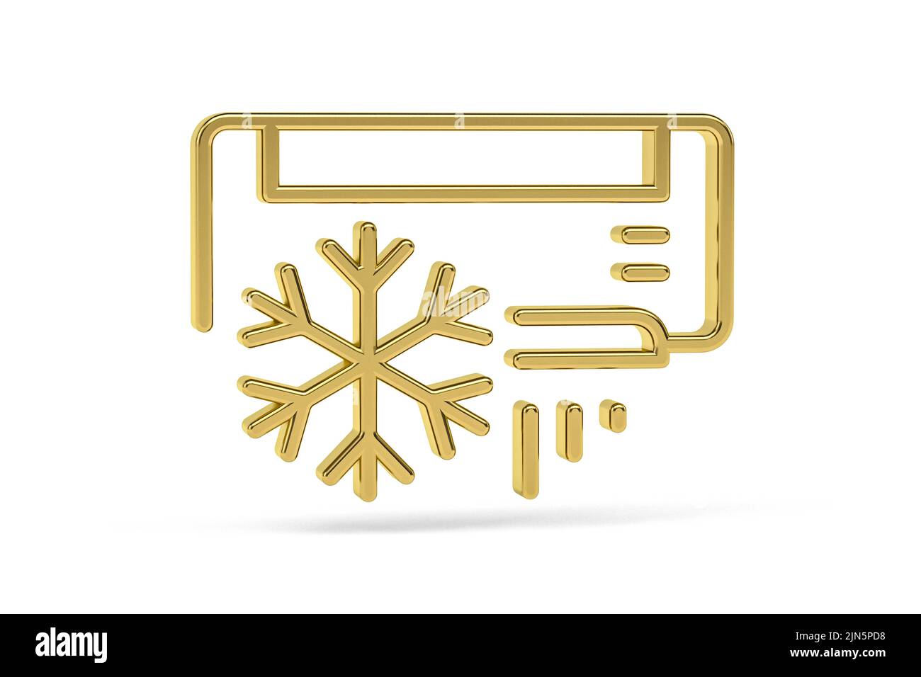 Golden 3d air conditioning icon isolated on white background - 3d ...