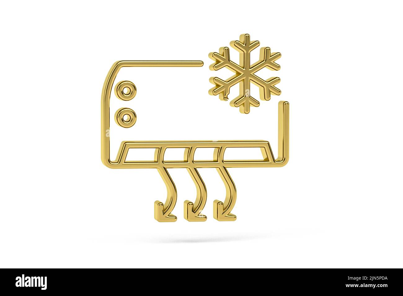 Golden 3d air conditioning icon isolated on white background - 3d ...
