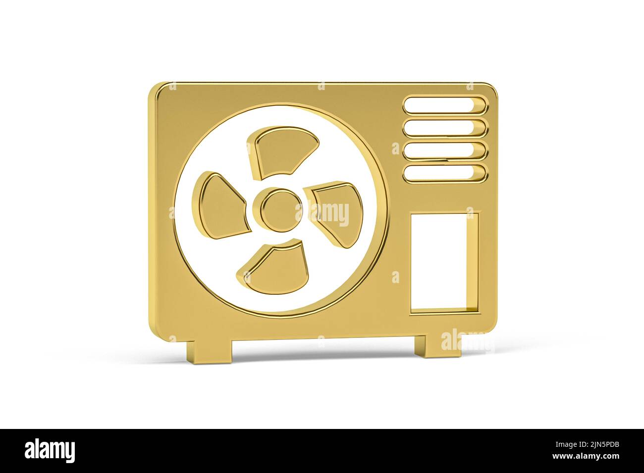 Golden 3d air conditioning icon isolated on white background - 3d ...