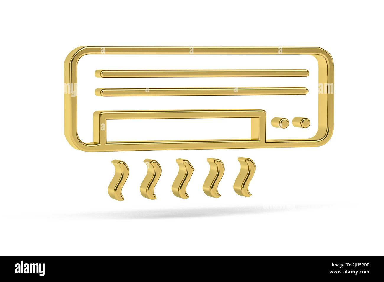 Golden 3d air conditioning icon isolated on white background - 3d ...