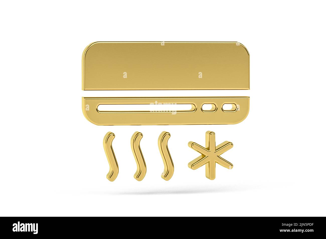 Golden 3d air conditioning icon isolated on white background - 3d ...
