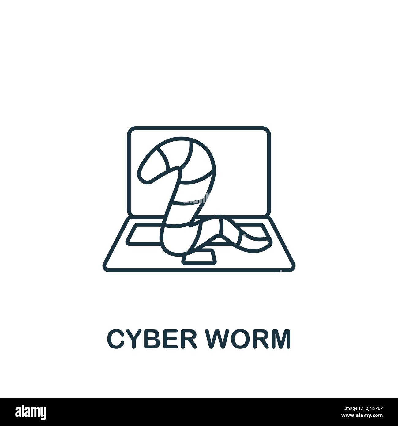 Cyber Worm icon. Monochrome simple Cybercrime icon for templates, web ...