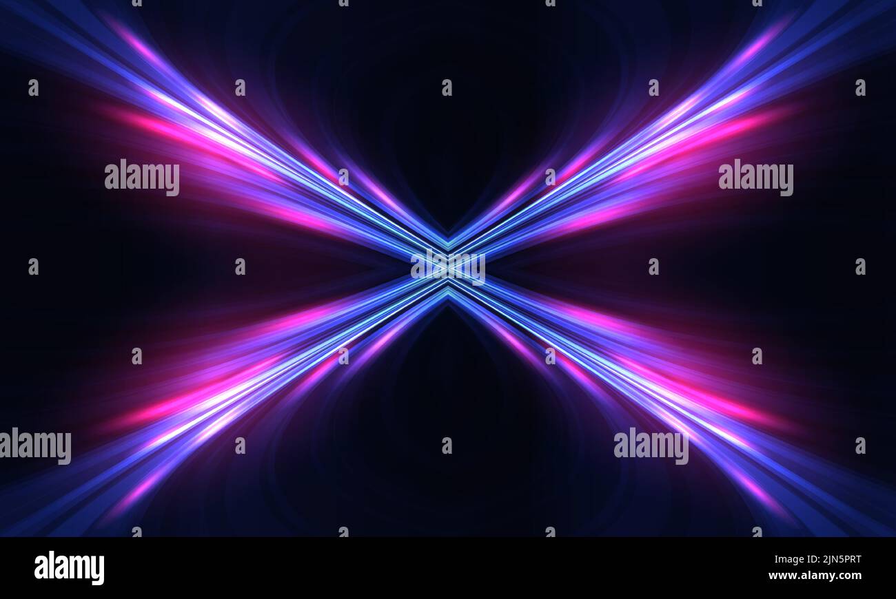 Abstract technology background concept with blue and pink light rays ...