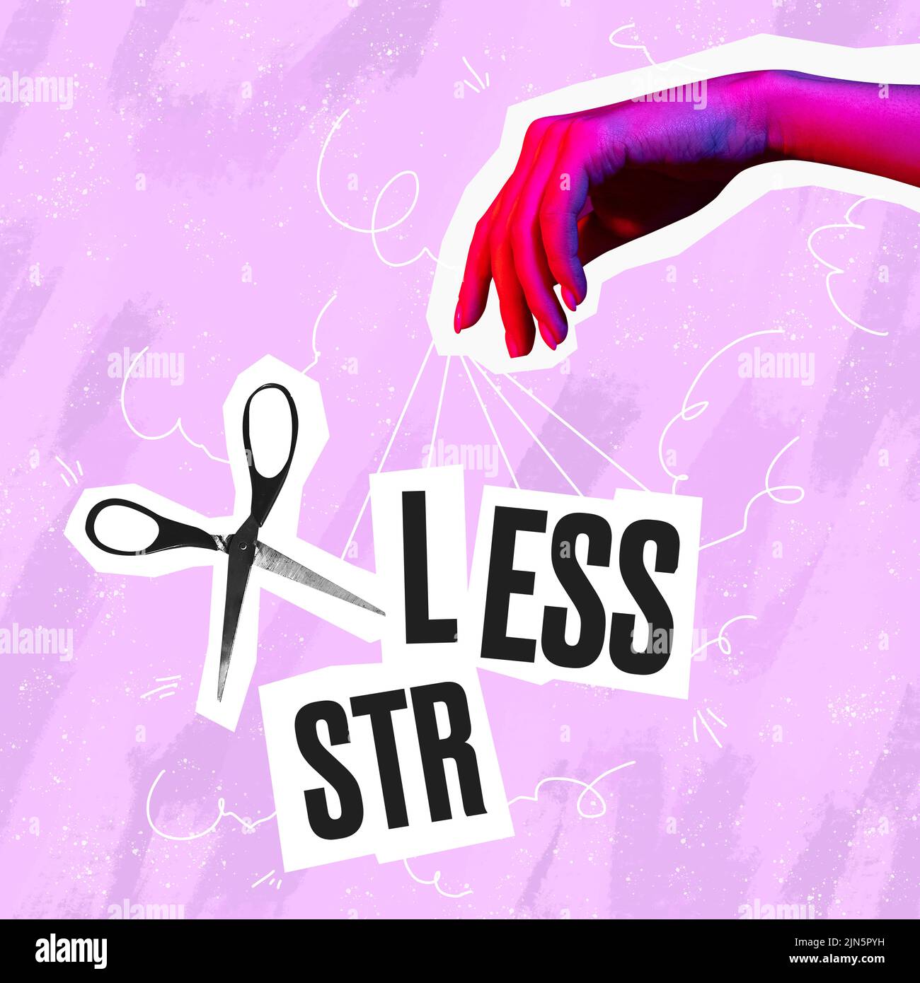 Surreal conceptual poster. Human hand offers to make a choice between ...