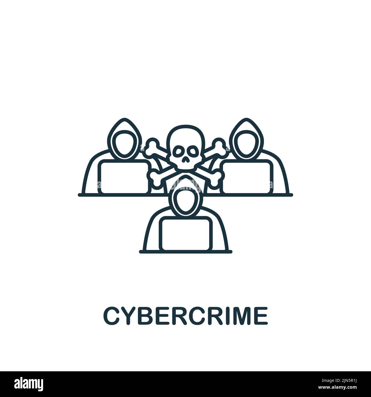 Cybercrime icon. Monochrome simple Cybercrime icon for templates, web ...