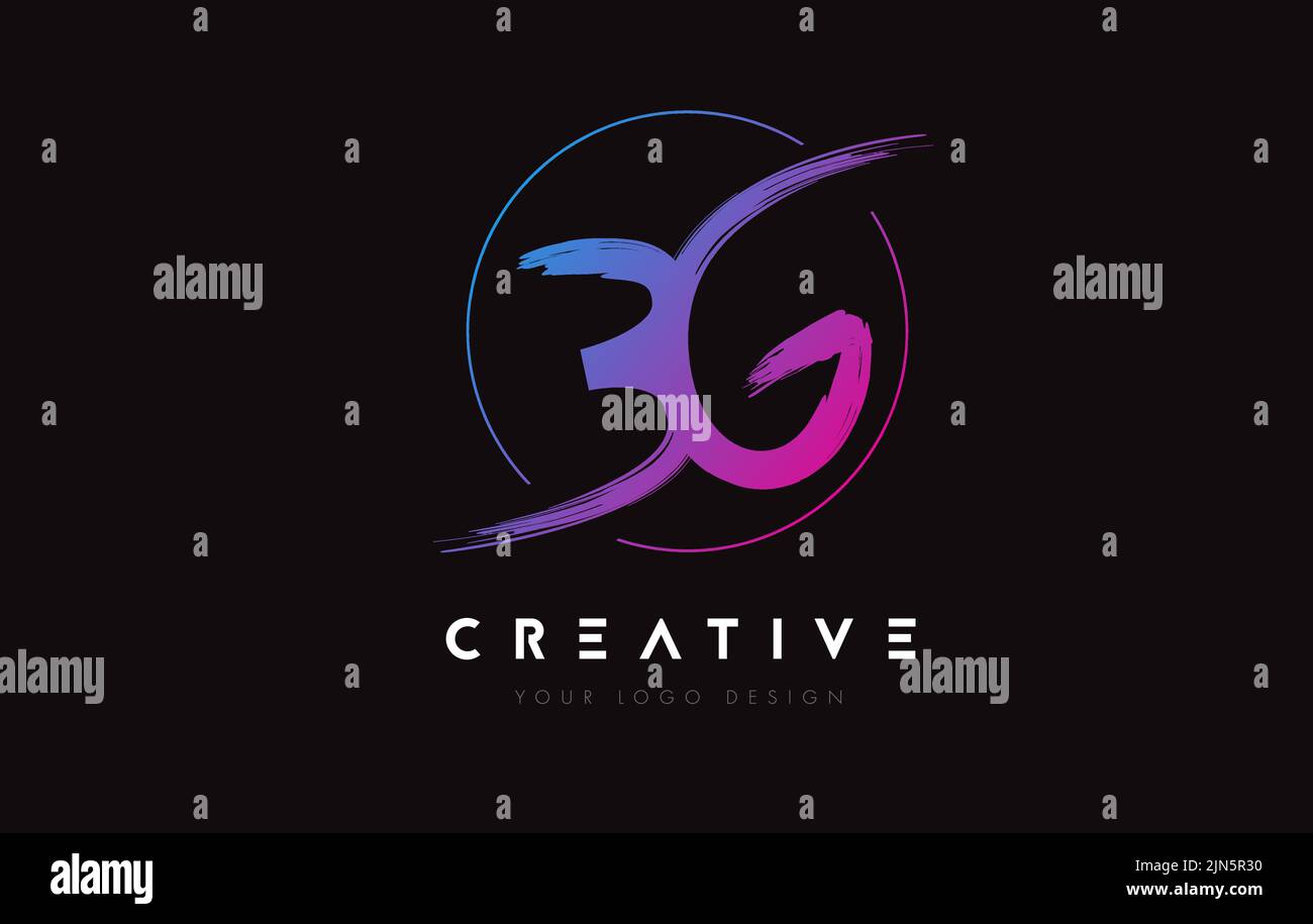 Creative Colorful BG Brush Letter Logo Design. Artistic Handwritten ...