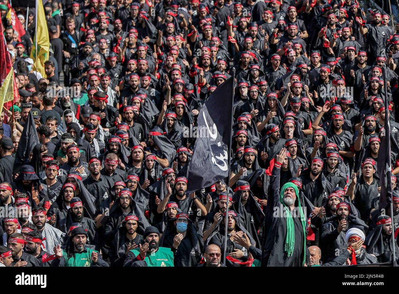 Beirut, Lebanon. 09th Aug, 2022. Militants of Hezbollah, the Lebanese ...