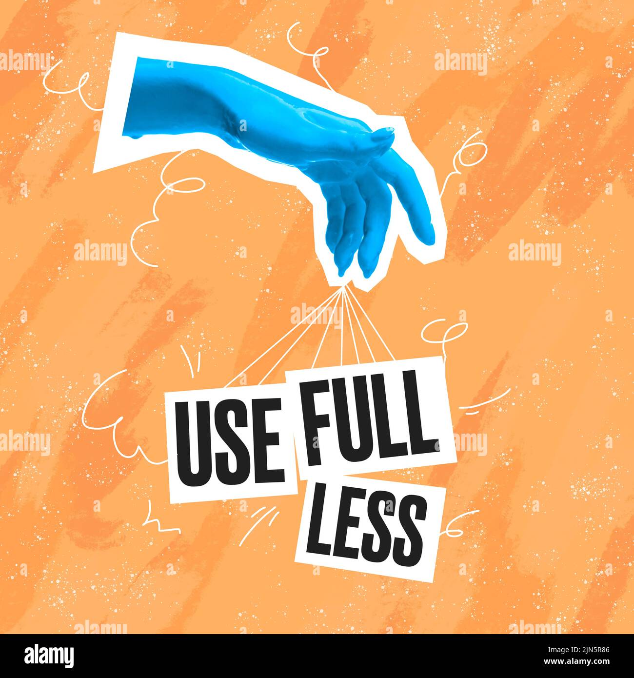 Surreal conceptual poster. Human hand offers to make a choice between ...