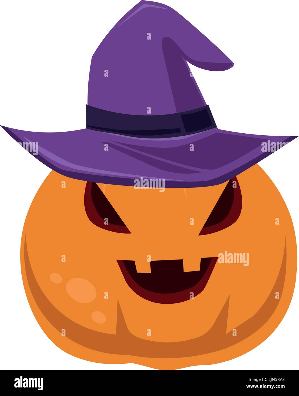 Festive halloween pumpkin in a hat isolated on white background ...