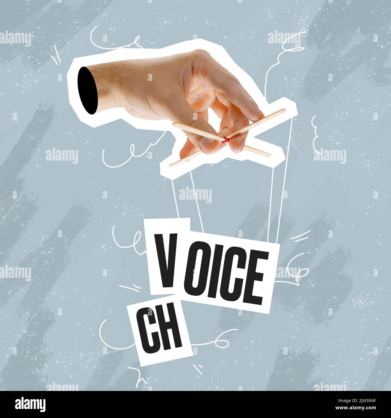 Minimalism, conceptual poster. Human hand offers to make a choice ...