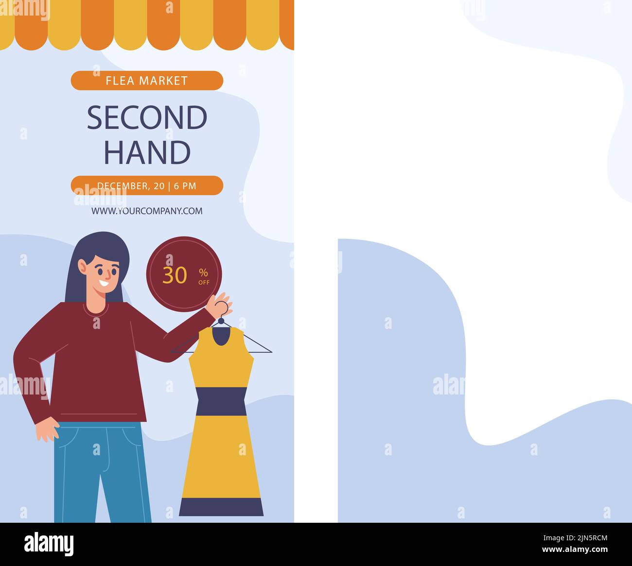 Flat flea market shopping posts stories set Vector illustration Stock ...