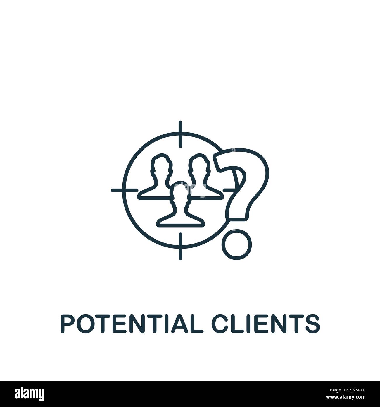 Potential Clients icon. Monochrome simple line Data Science icon for ...