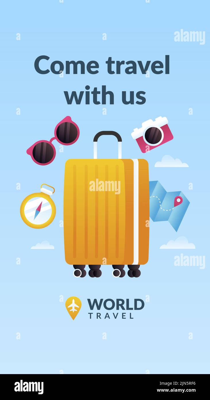 Gradient posts stories set for travel agency Vector illustration Stock ...