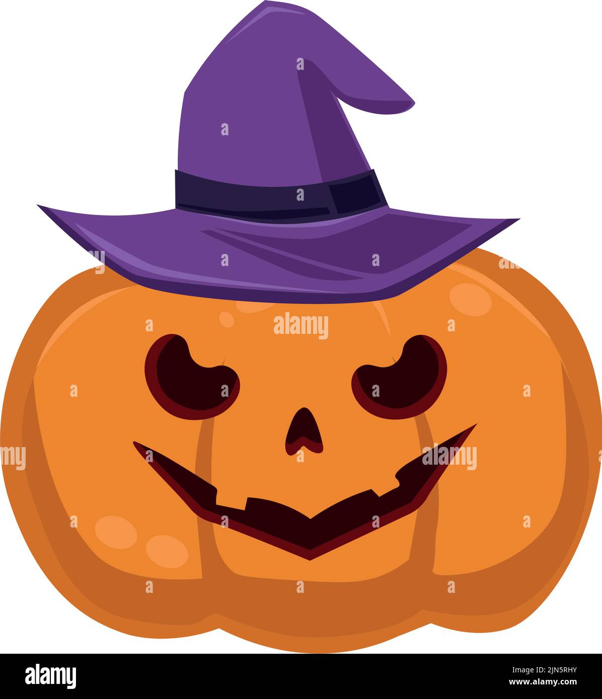 Festive halloween pumpkin in a hat isolated on white background ...